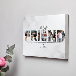 “FRIEND” Word Collage Canvas Print – Custom Friendship Wall Art